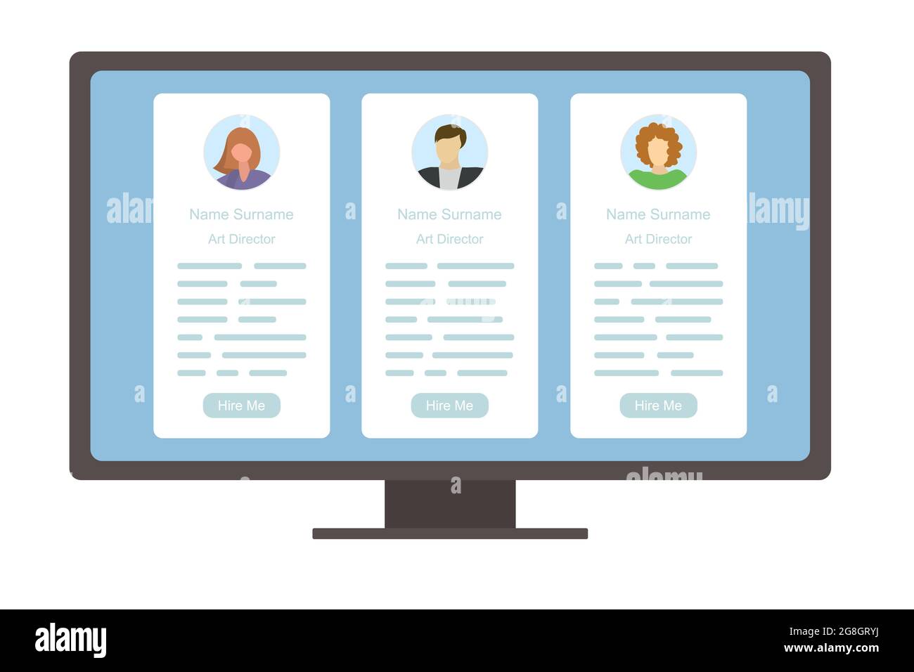 Three cv resume on monitor screen,application template,job hunting ...