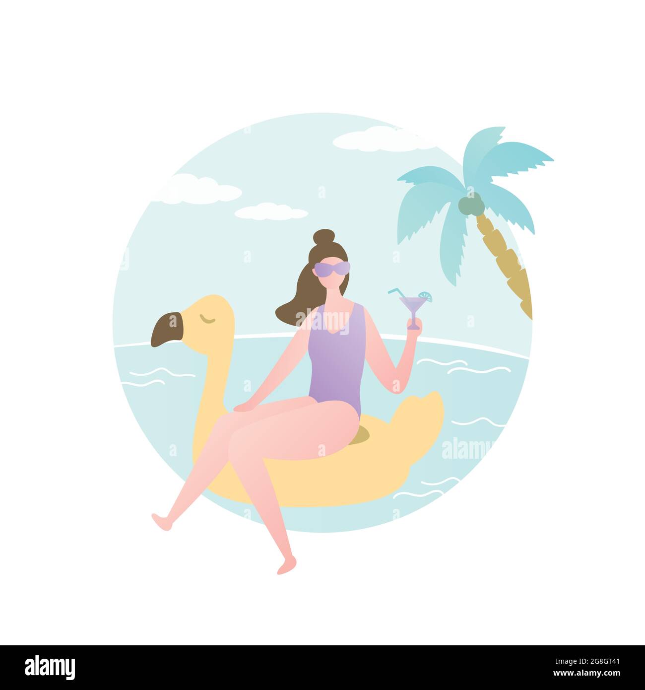 Sunbathing in swimming pool Cut Out Stock Images & Pictures - Alamy