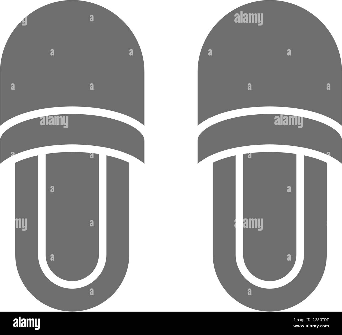 Vector slippers, house shoes grey icon. Symbol and sign illustration ...