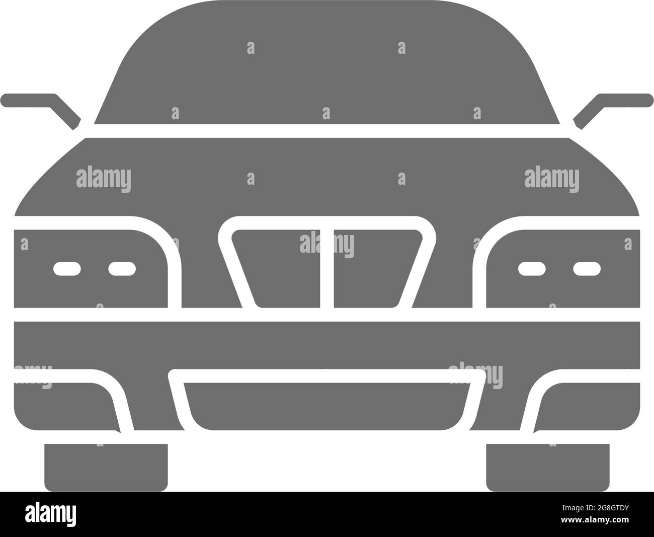 Vector car, automobile, transport grey icon. Symbol and sign ...