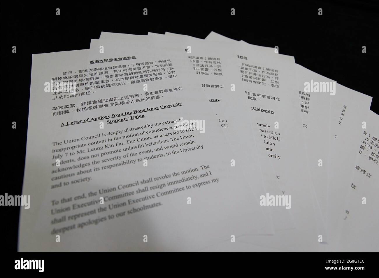 The University of Hong Kong student union executive committees issued ...