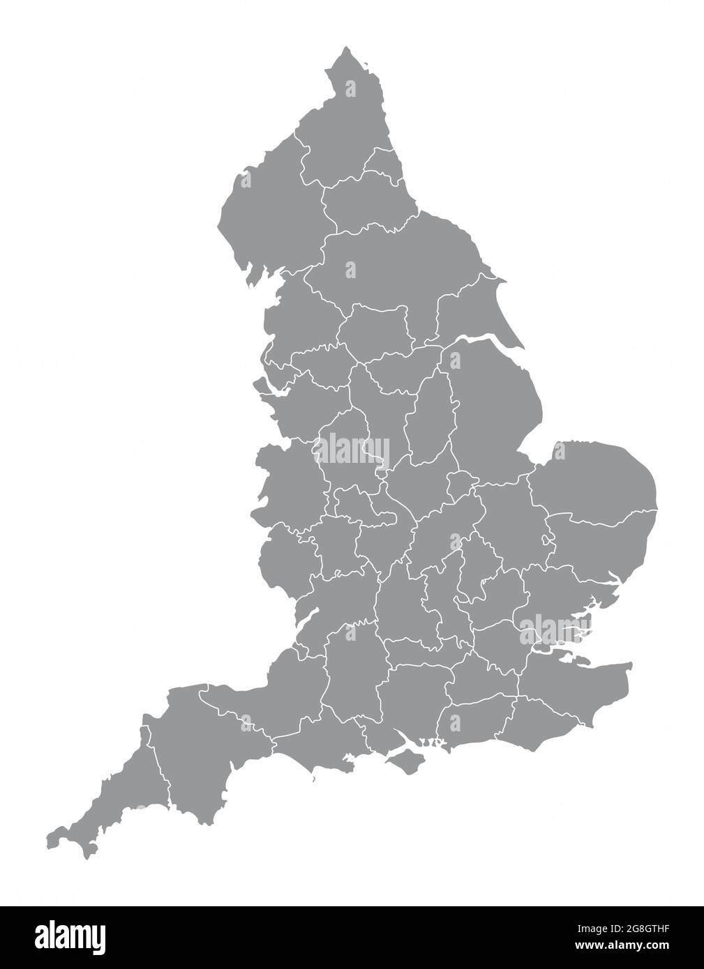 England administrative map hi-res stock photography and images - Alamy