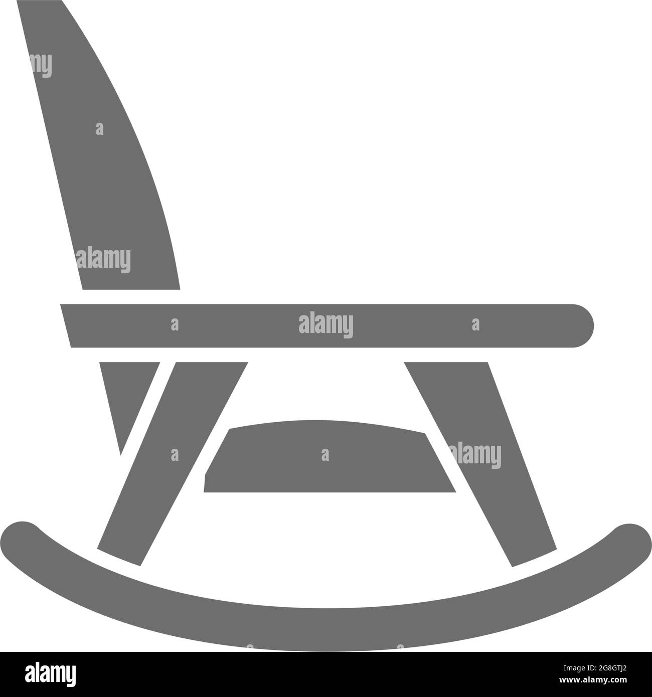 Vector rocking chair, nursing home furniture grey icon. Symbol and sign ...