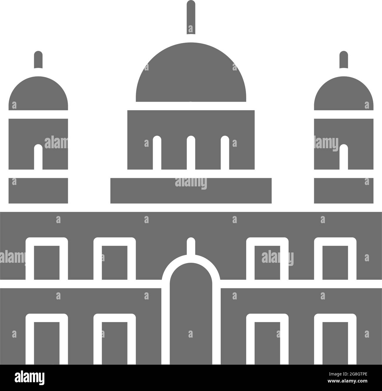 Vector Berlin Cathedral, landmark of German grey icon. Symbol and sign ...