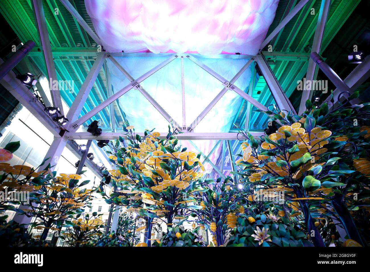 New York, United States. 18th July, 2021. Fabricated lemon tree ...