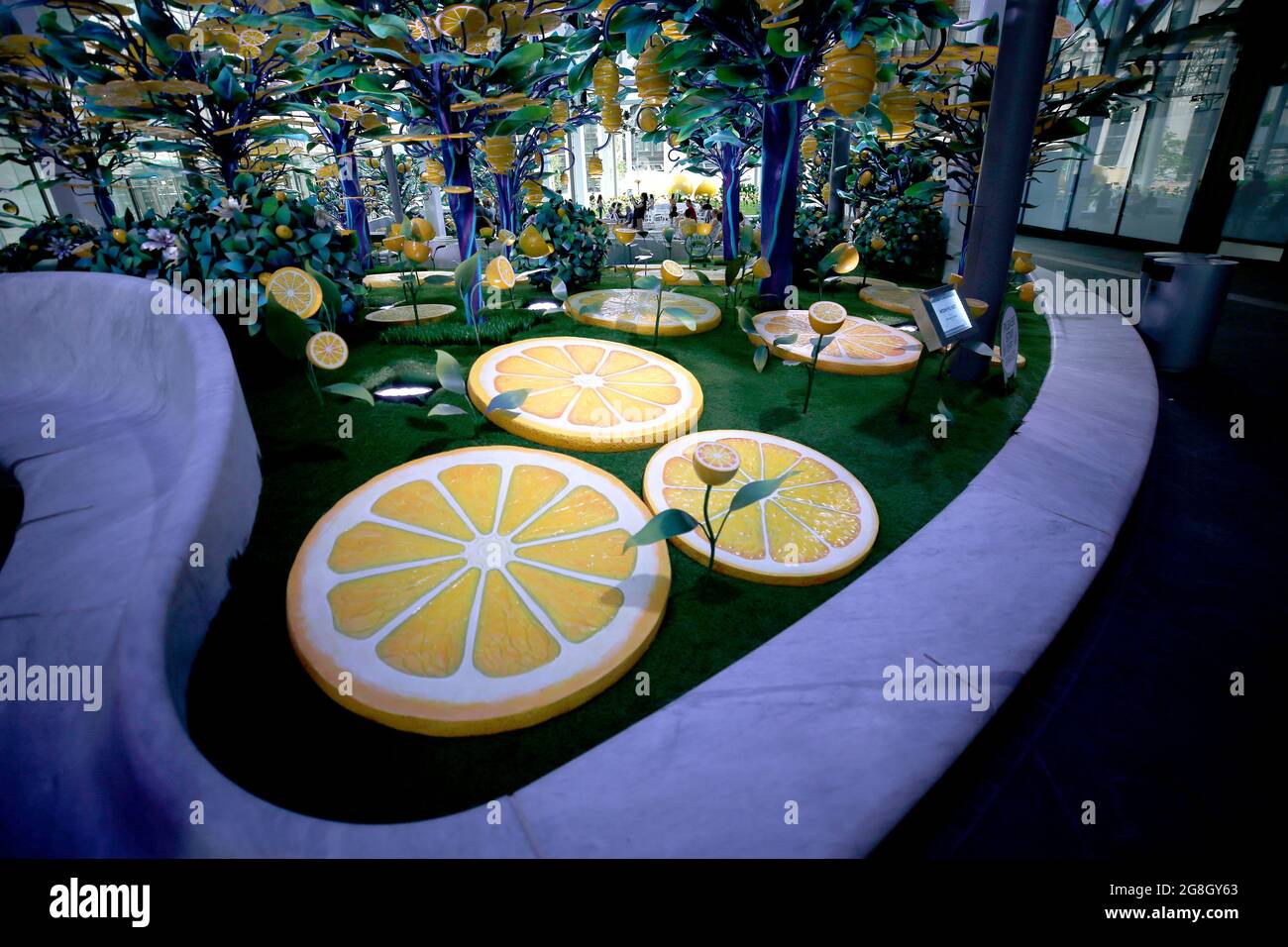 New York, United States. 18th July, 2021. Fabricated lemon tree ...