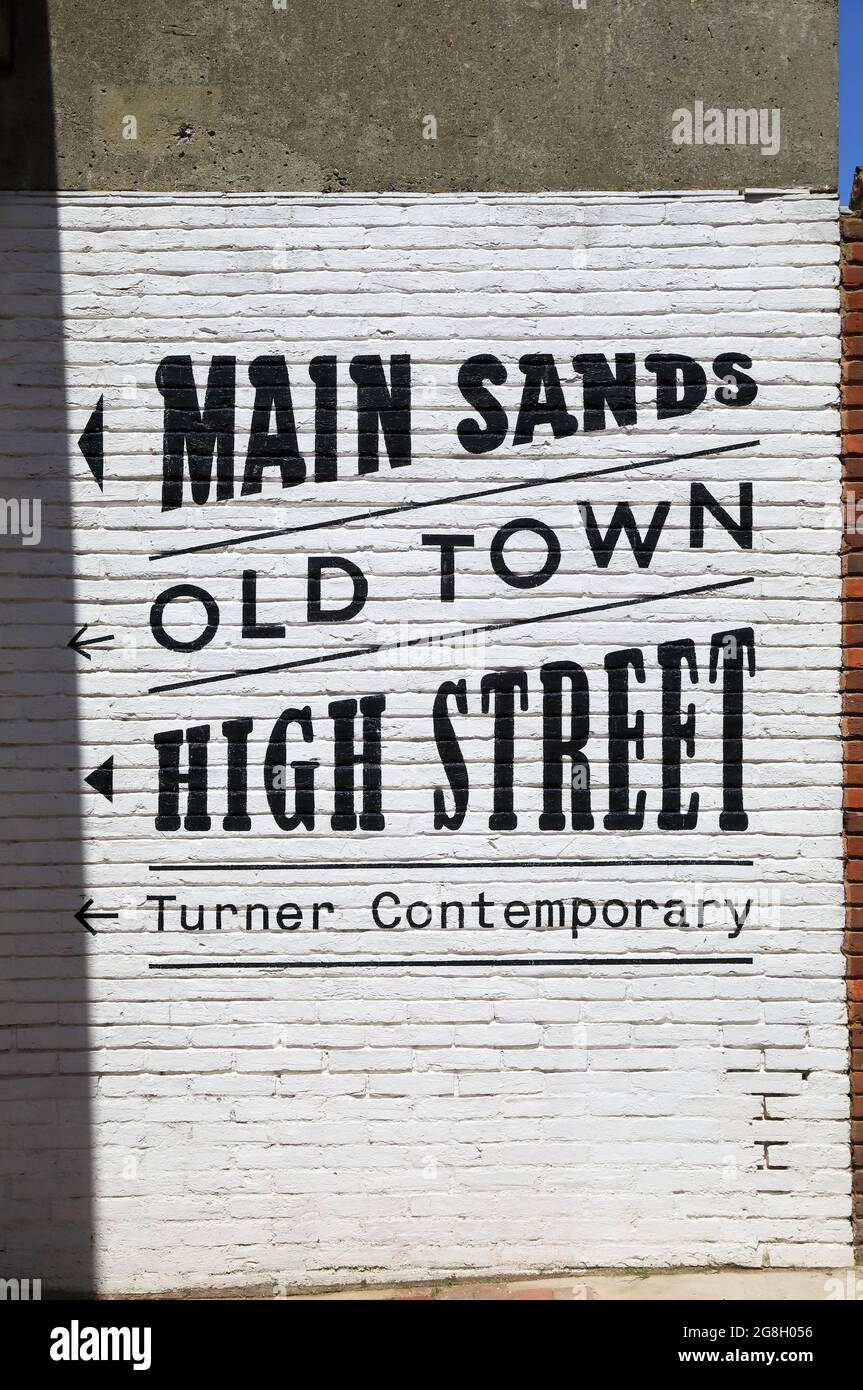 Signs for the creative Old Town in the heart of seaside town Margate ...