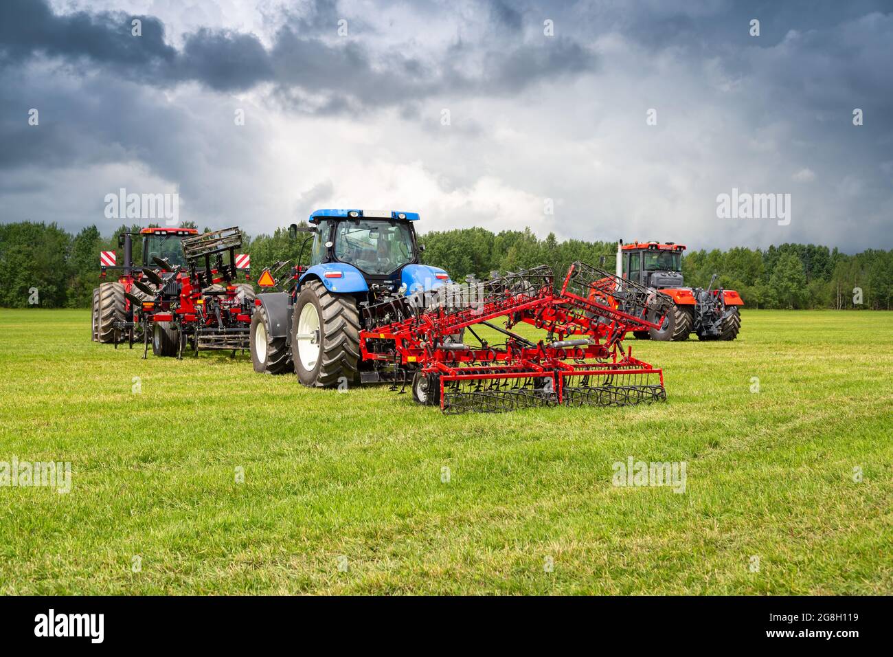 Russia, Leningrad Region - June, 2019: Powerful tractors brand ...