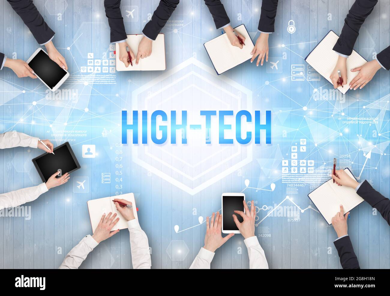 Group of Busy People Working in an Office, technology concept Stock ...