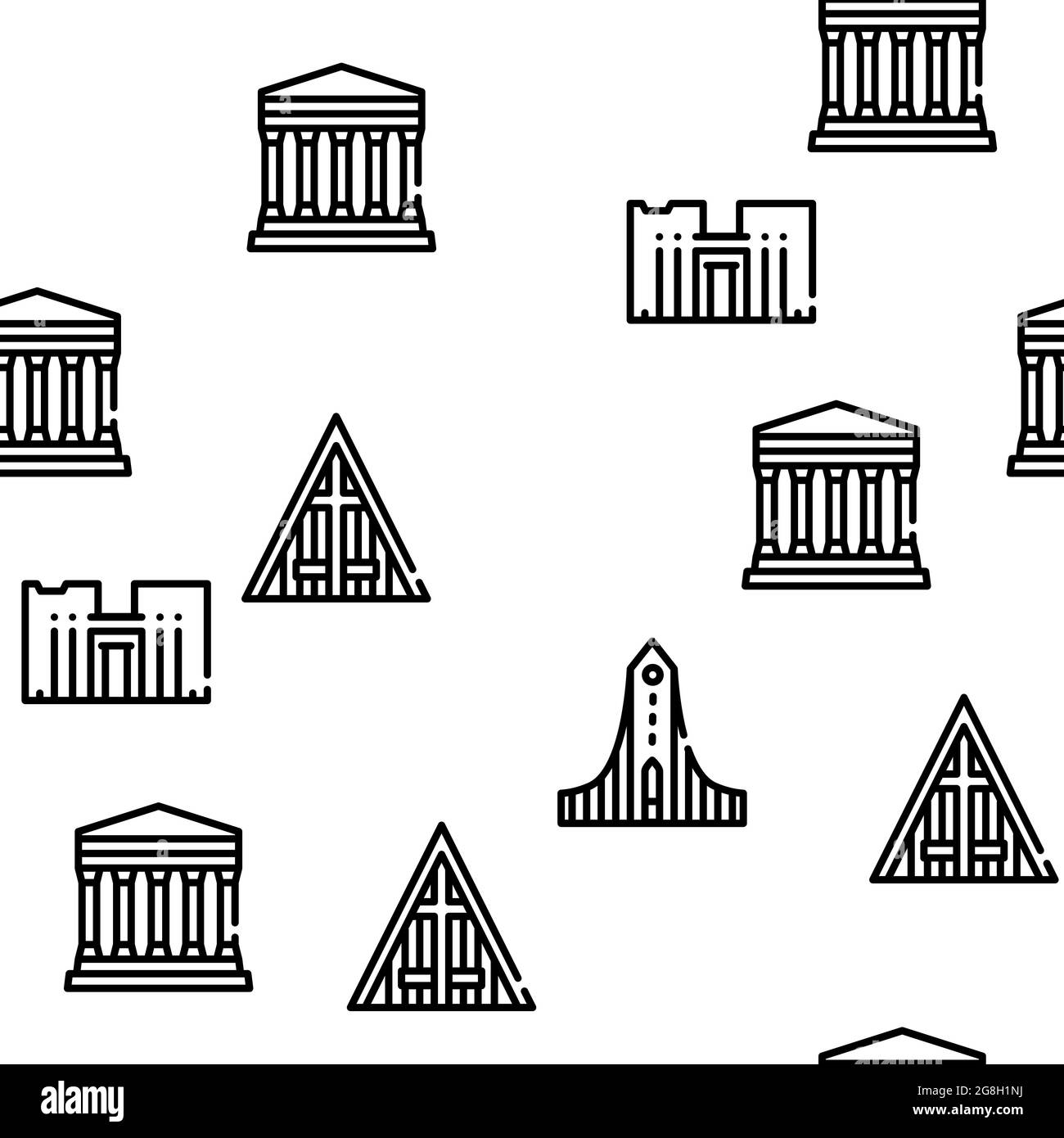 Temple Construction Vector Seamless Pattern Stock Vector Image & Art ...