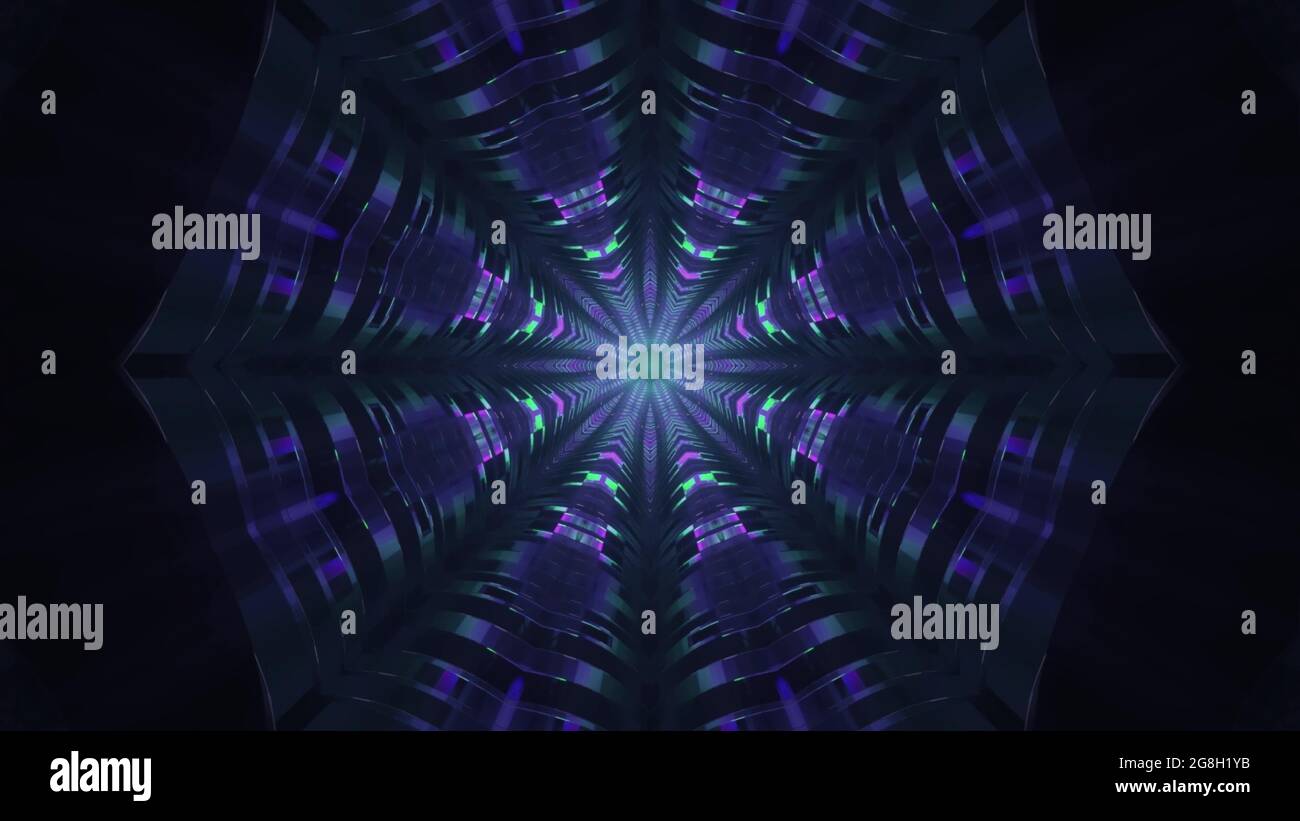 3D rendering of a colorful kaleidoscope tunnel Stock Photo - Alamy