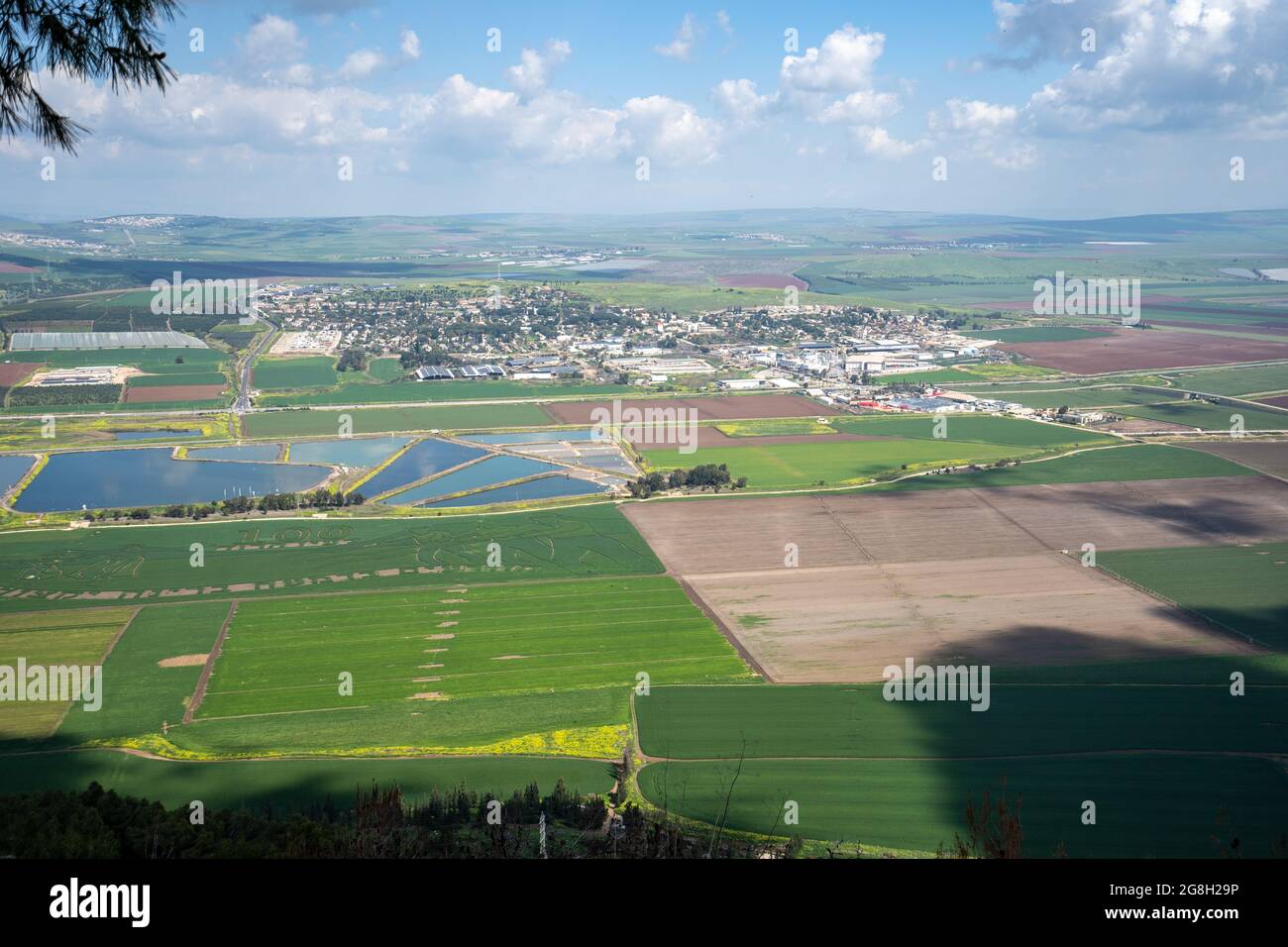 Winter landscape from the top of Mount Gilboa to the Jezreel Valley ...
