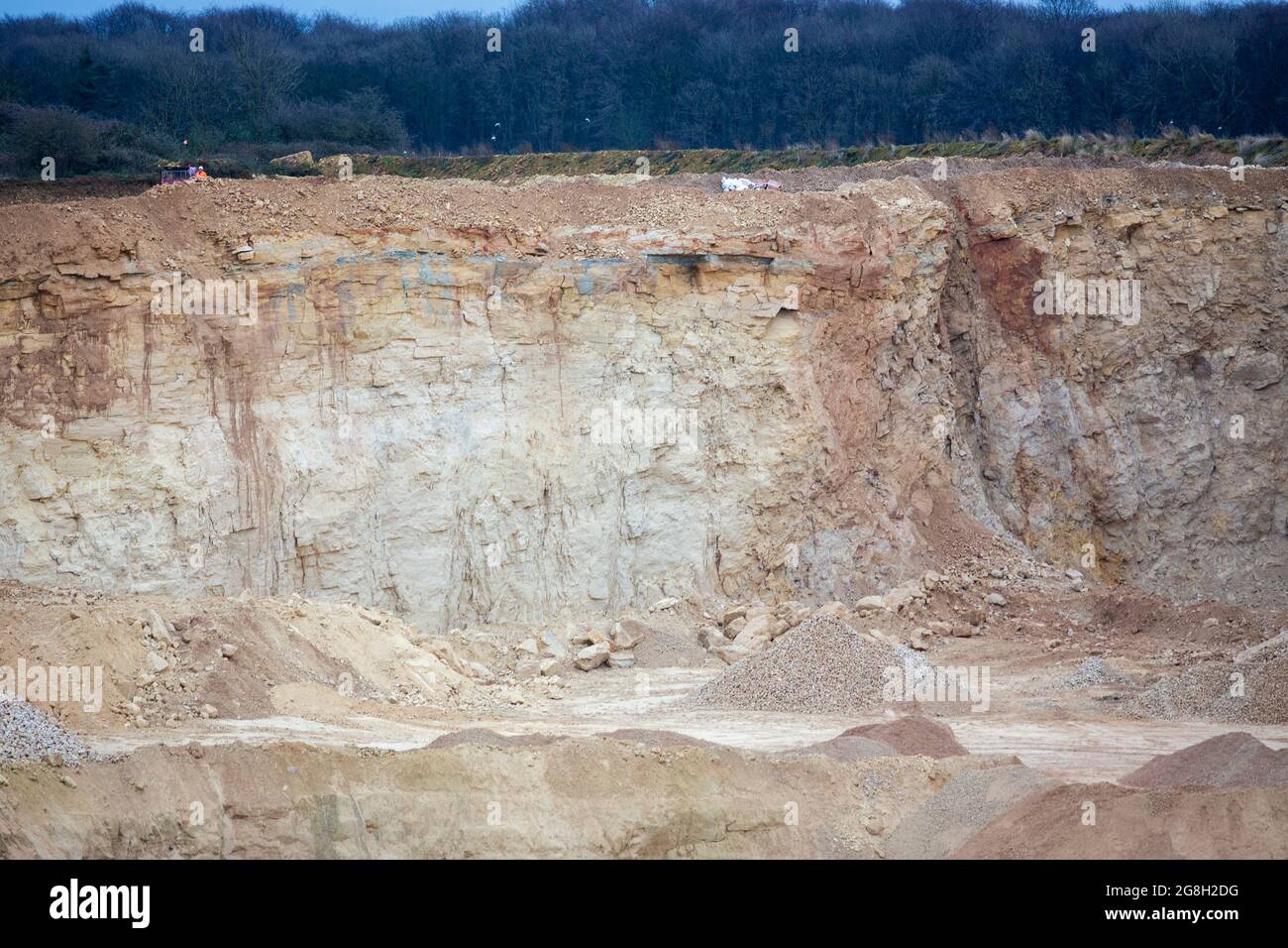 A controlled explosion at a gravel quarry, England, UK Stock Photo - Alamy