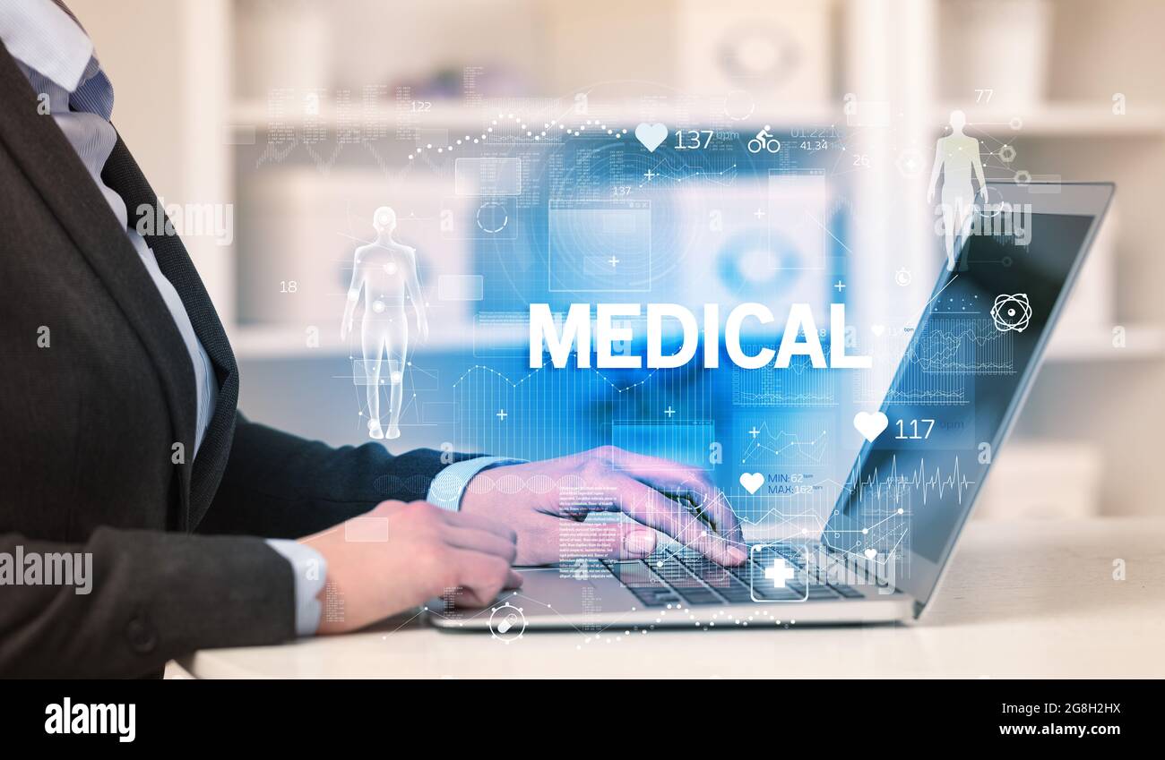 Doctor working a health check Stock Photo - Alamy