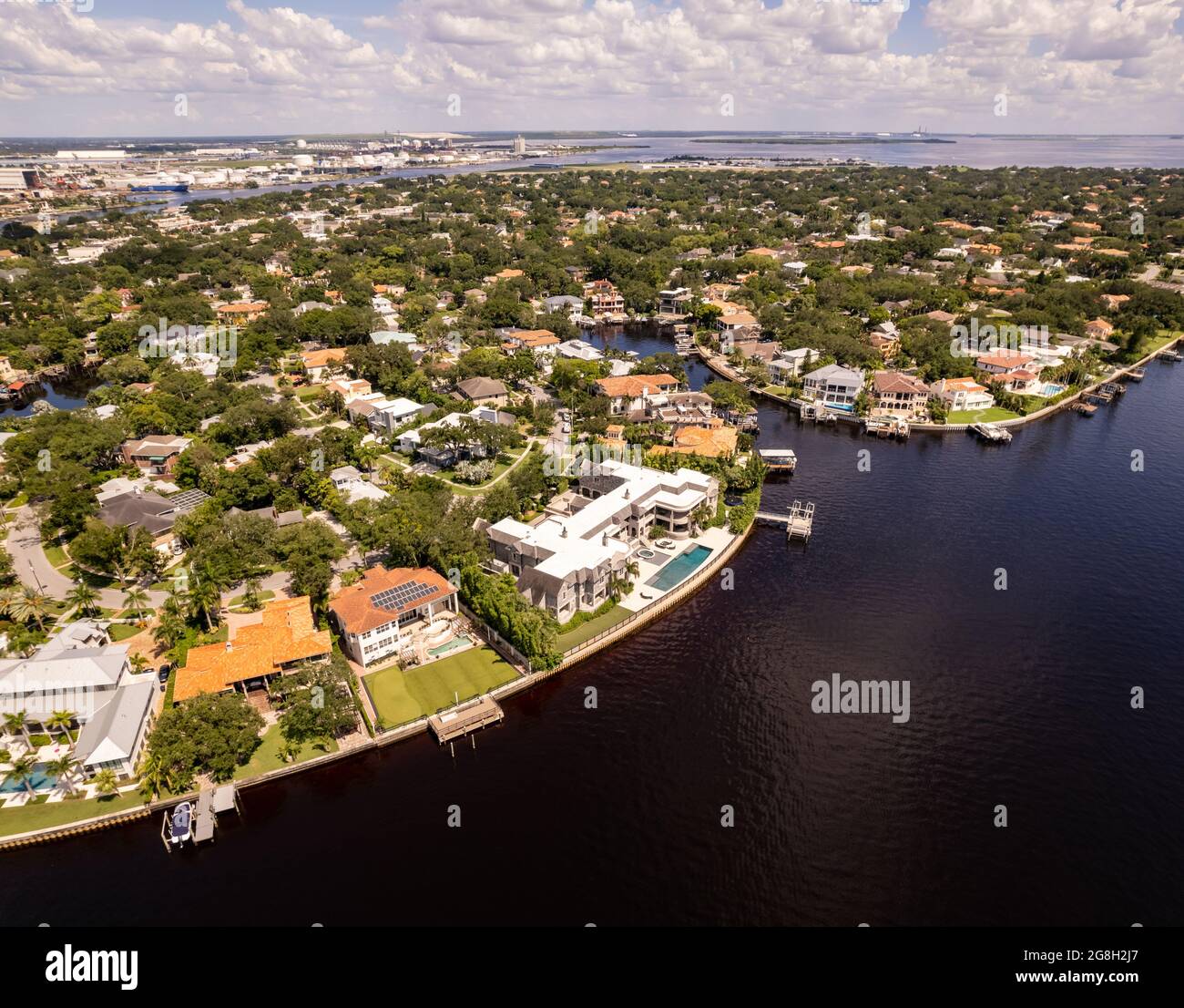 Tampa, FL, USA - July 16, 2021: Aerial photo of Derek Jeters former ...