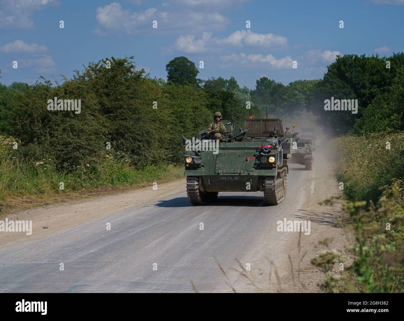 British army FV432 Bulldog armored personnel carrier on exercise on ...