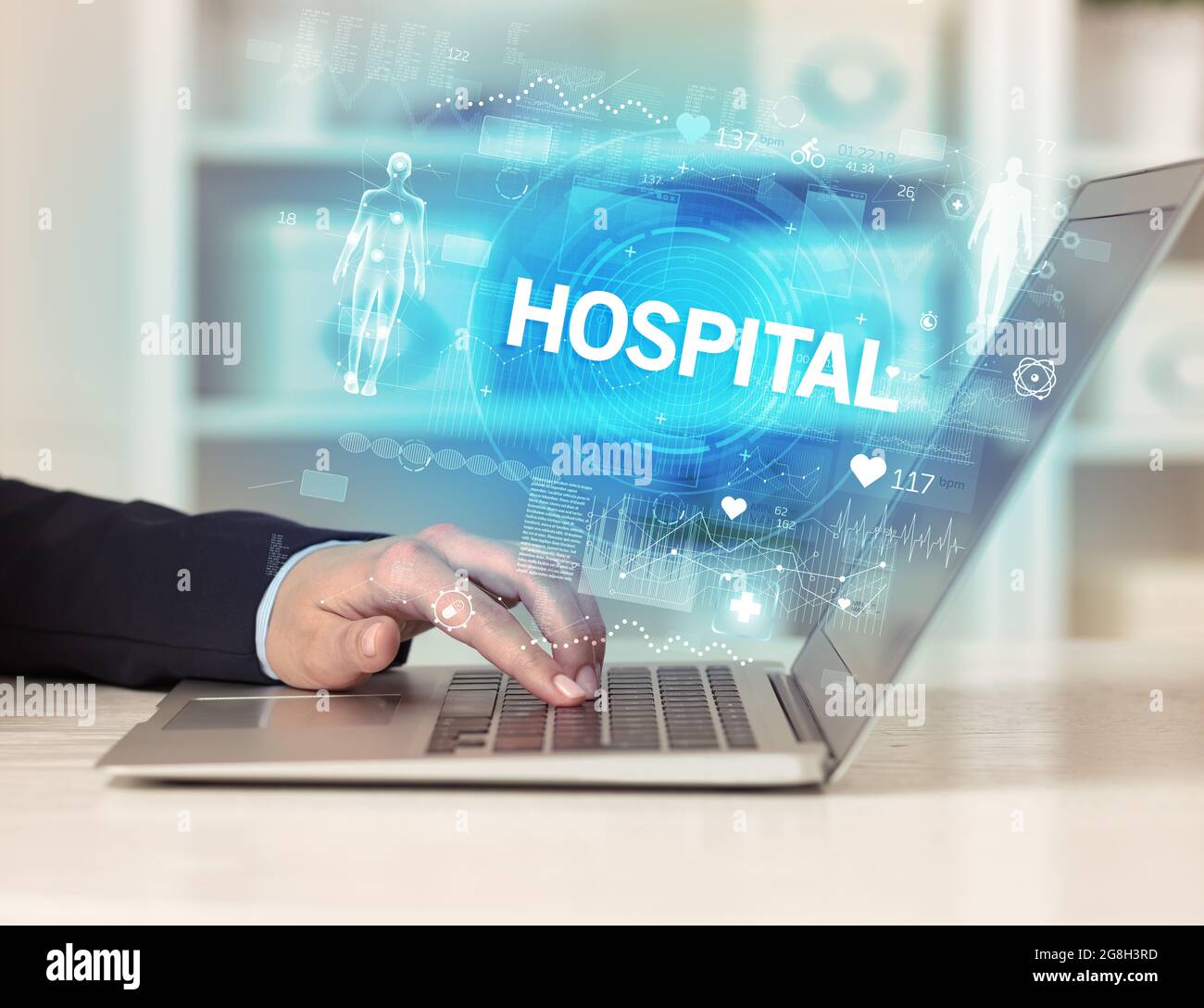 Doctor working a health check Stock Photo - Alamy