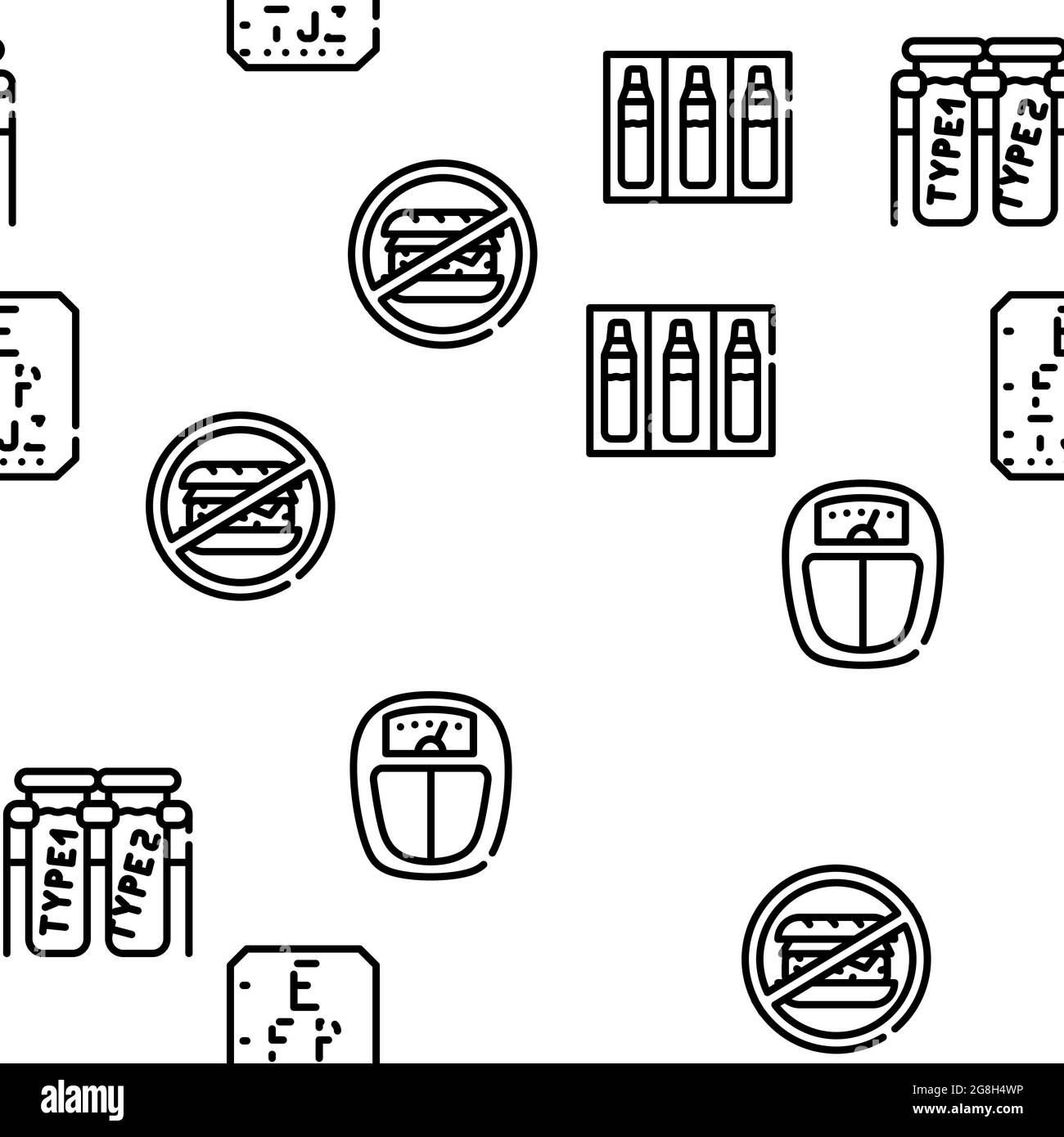 Diabetes Ill Treatment Vector Seamless Pattern Stock Vector Image & Art ...