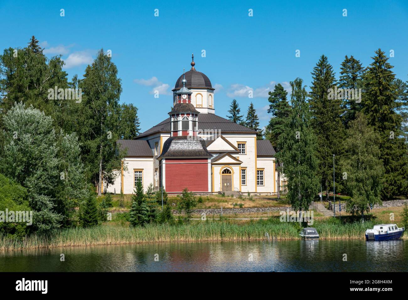 Sulkava church by Uitonvirta river in Sulkava, Finland Stock Photo - Alamy