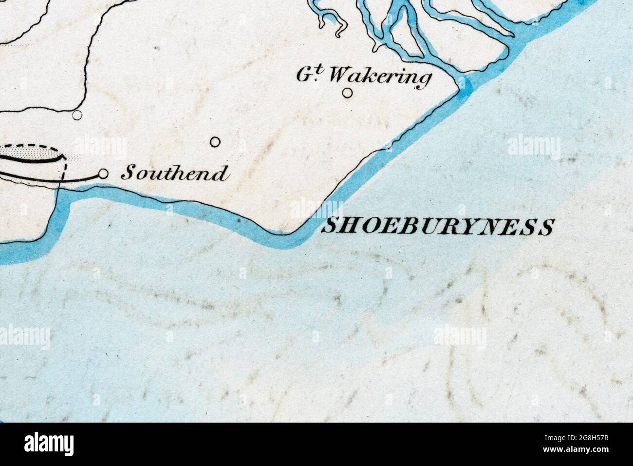 Vintage south east england map hi-res stock photography and images - Alamy