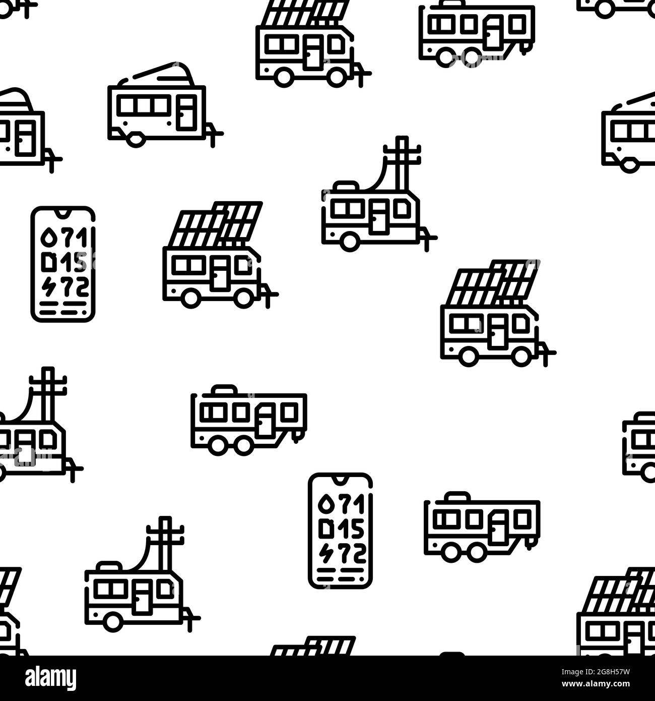 Modular House Trailer Vector Seamless Pattern Stock Vector Image & Art ...