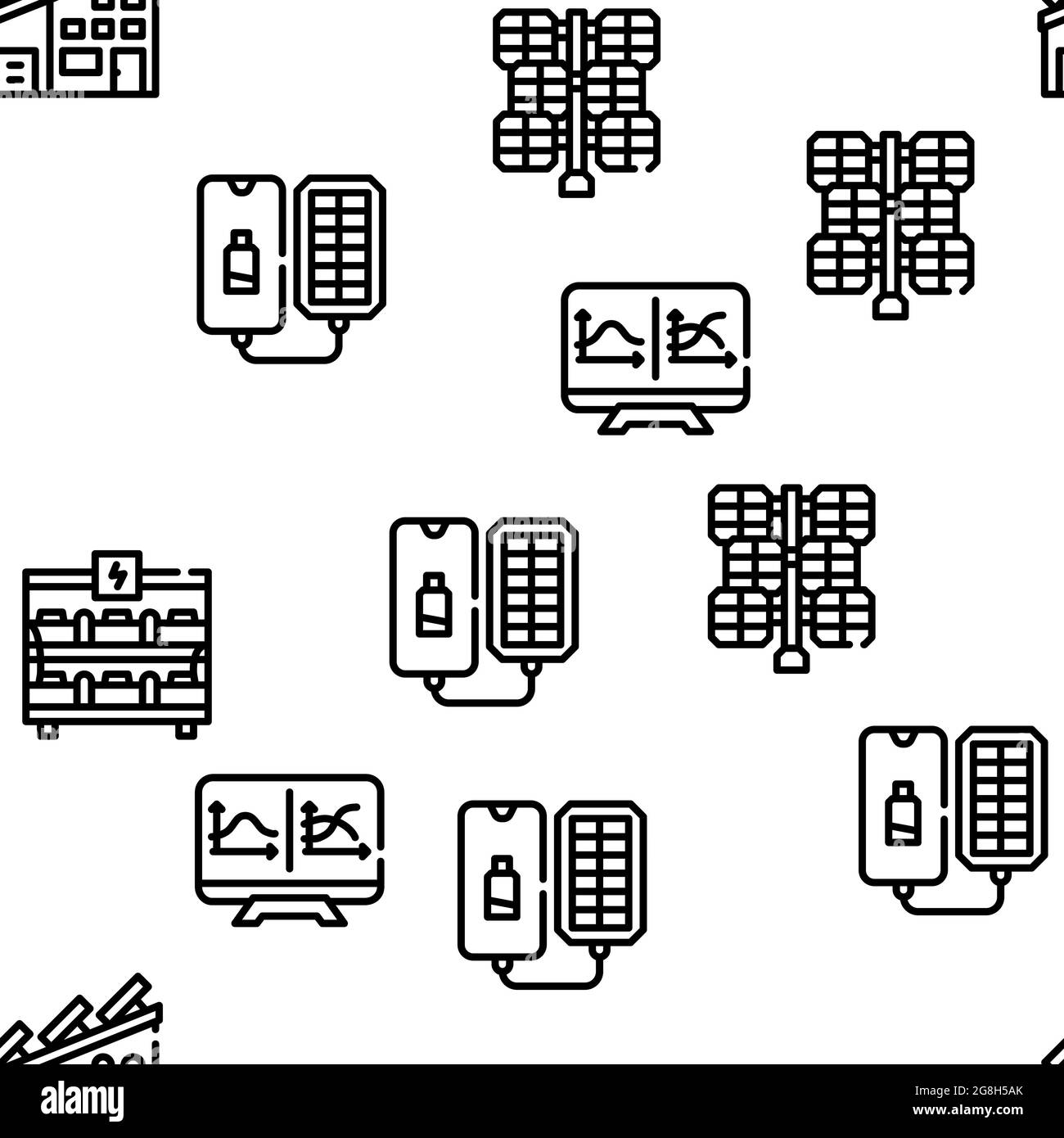 Photovoltaic Energy Vector Seamless Pattern Stock Vector Image & Art ...