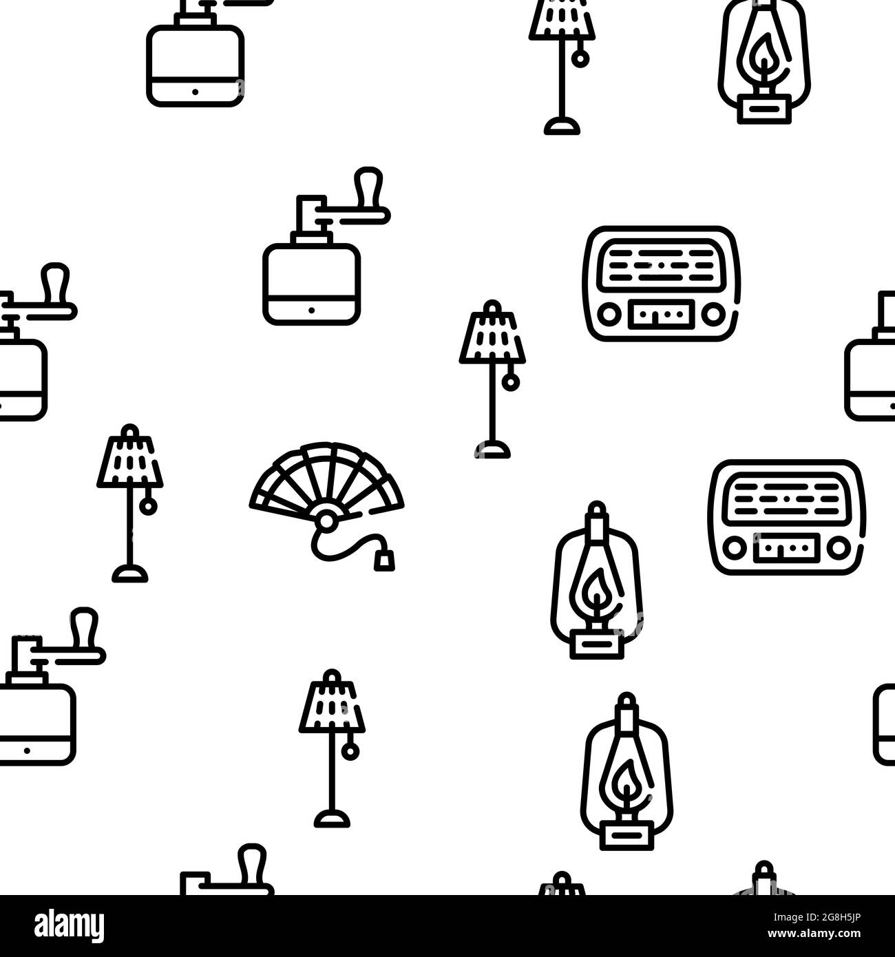 Retro Stuff Devices Vector Seamless Pattern Stock Vector Image & Art ...