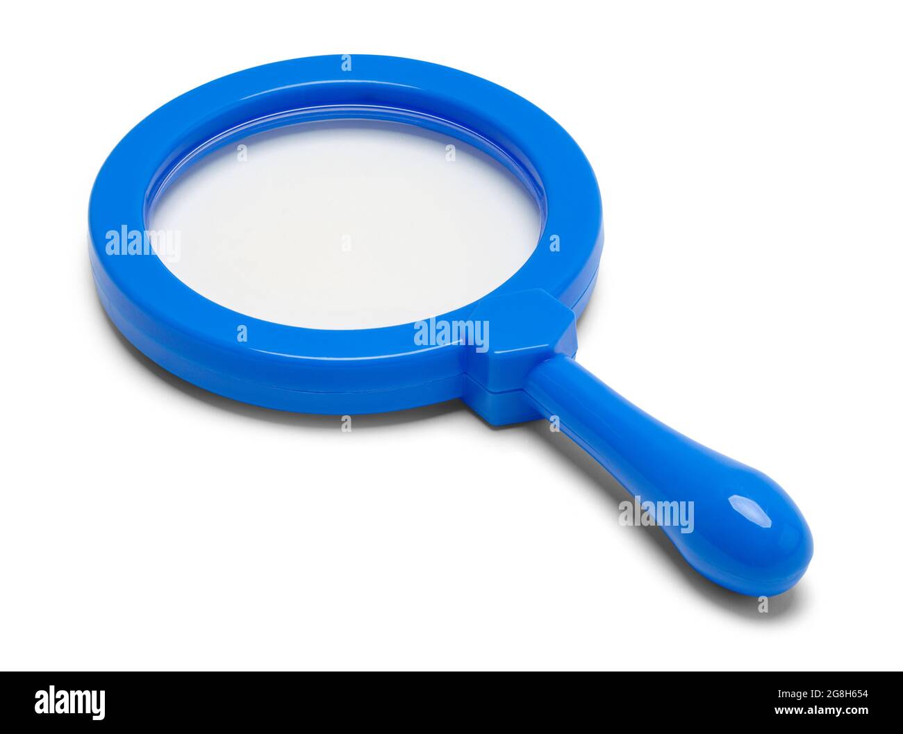 Blue Magnifying Glass Cut Out on White Stock Photo - Alamy