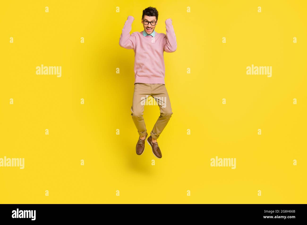 Full body photo of young excited man happy positive smile excited ...