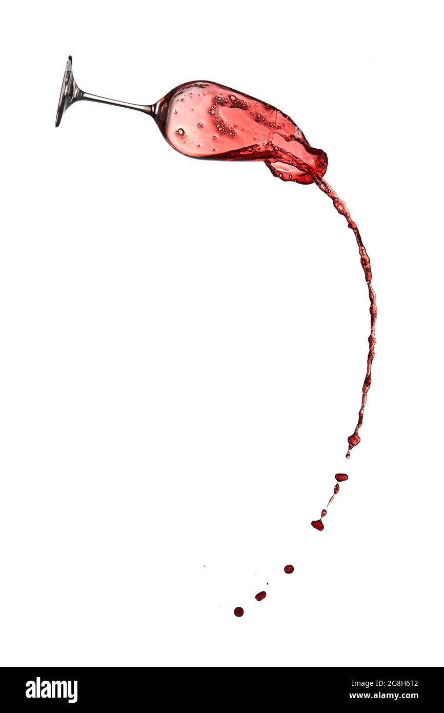 Wine splash with drops isolated on white Stock Photo - Alamy