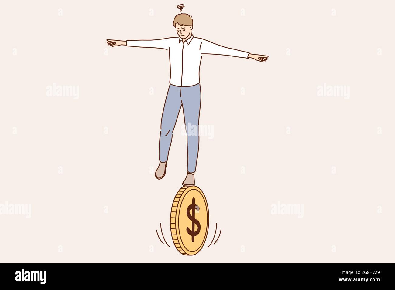 Business financial risk, balance of economics concept. Young ...