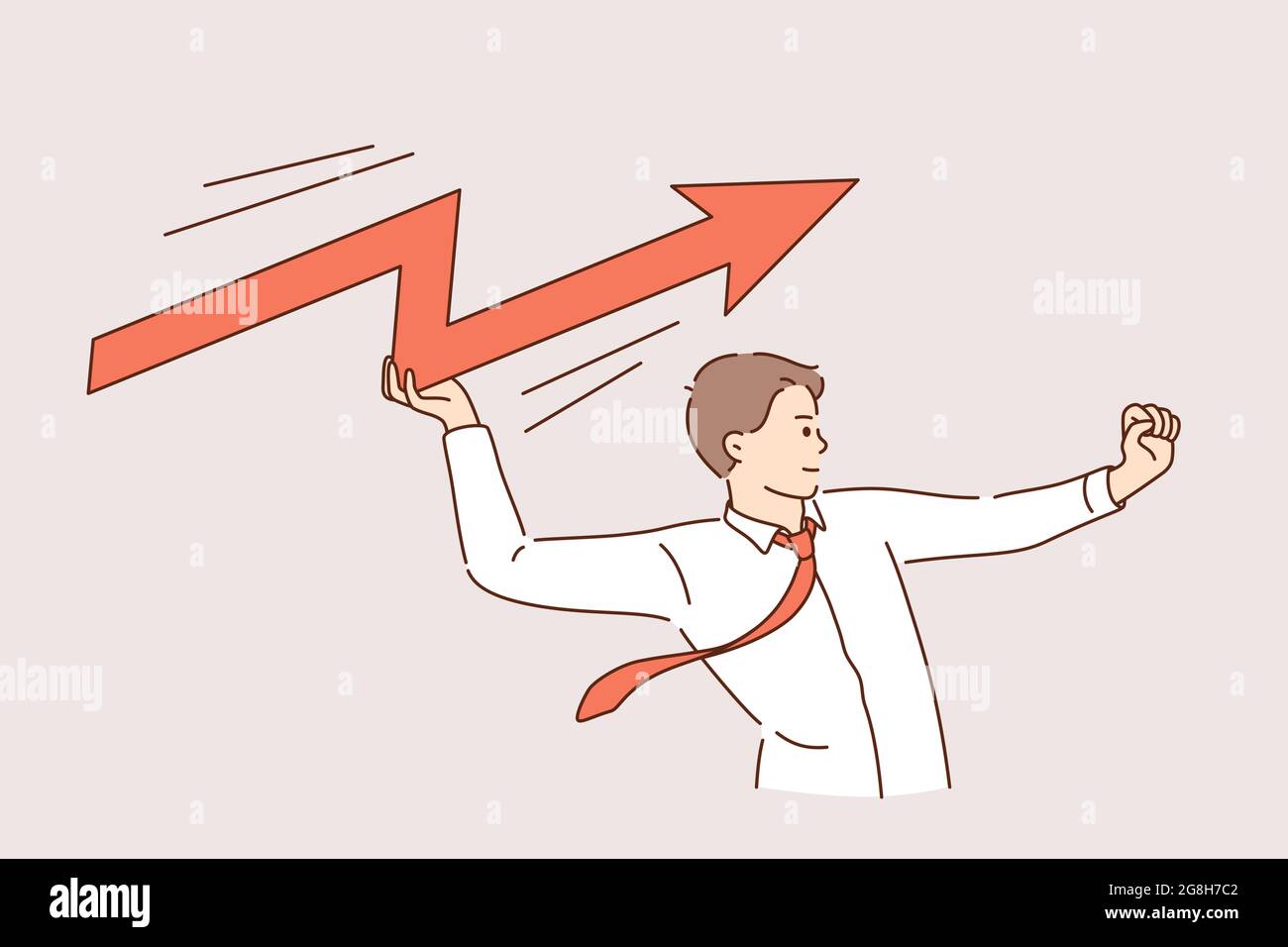 Business growth, success and improvement concept. Happy determined ...