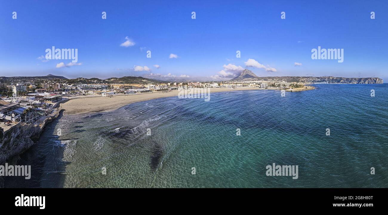 Panoramic shot of beautiful Javea coastal town in Spain Stock Photo - Alamy