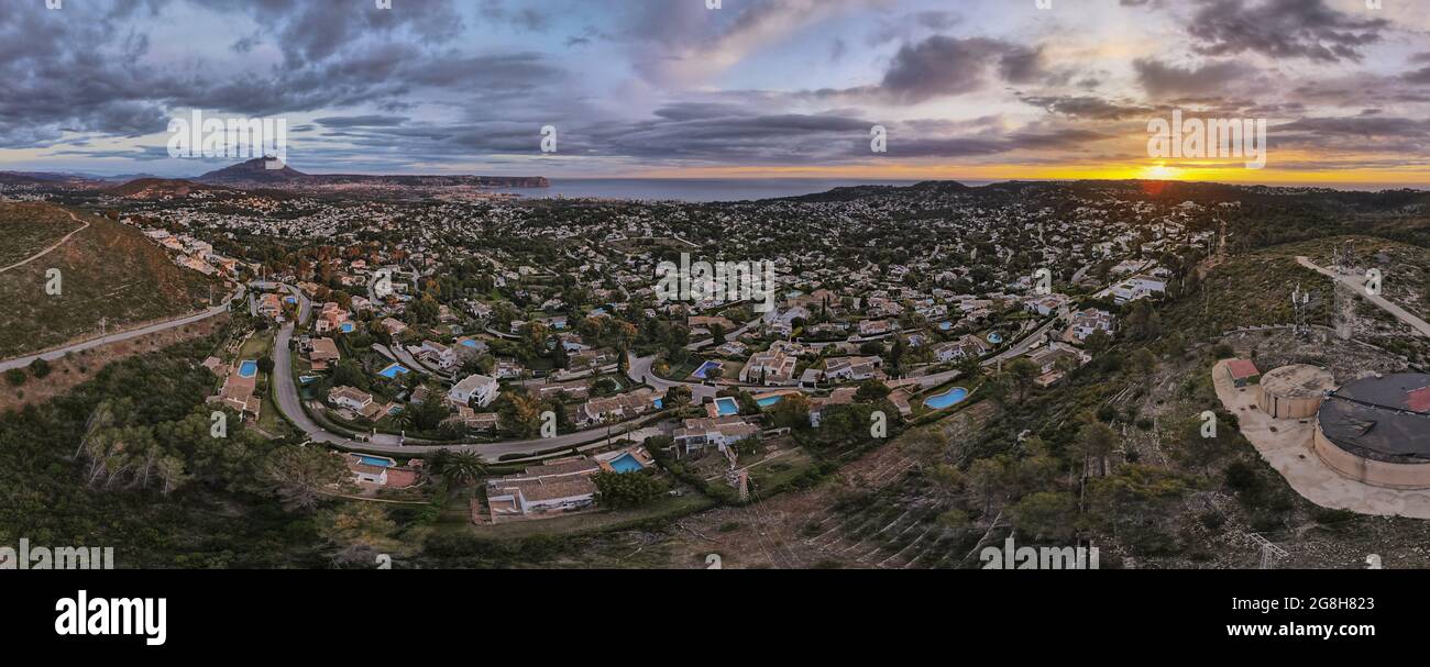 Panoramic shot of beautiful Javea coastal town in Spain Stock Photo - Alamy