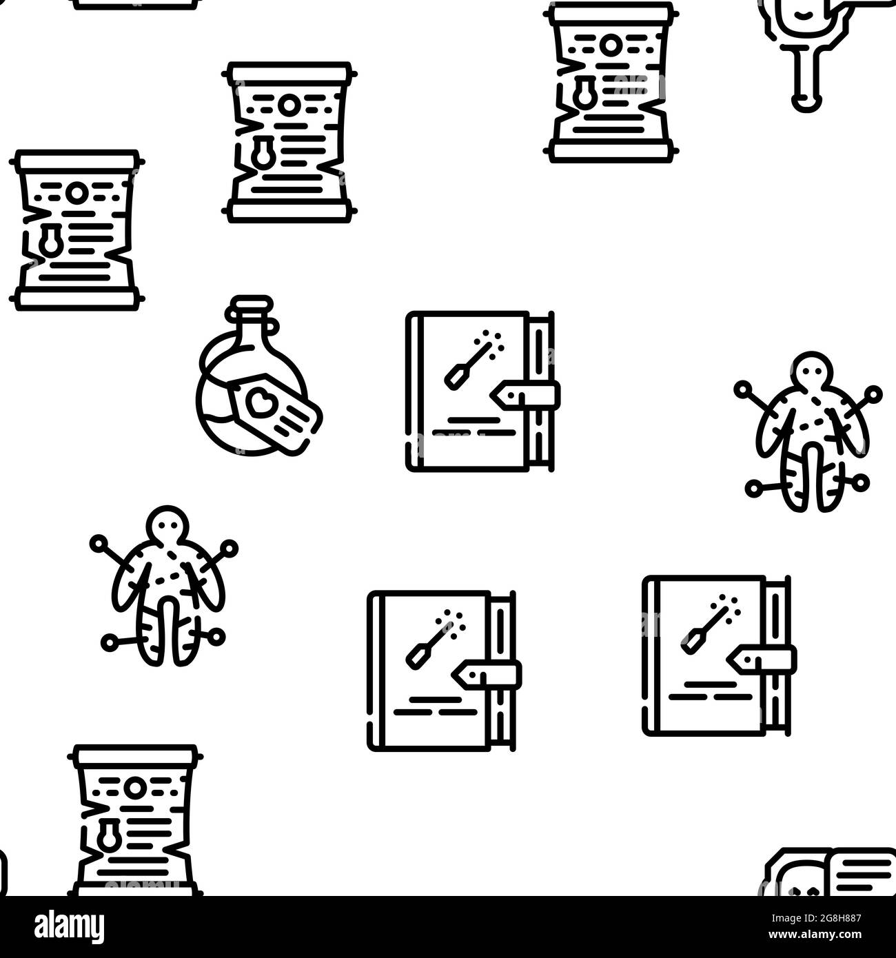 Magic Mystery Objects Vector Seamless Pattern Stock Vector Image & Art ...