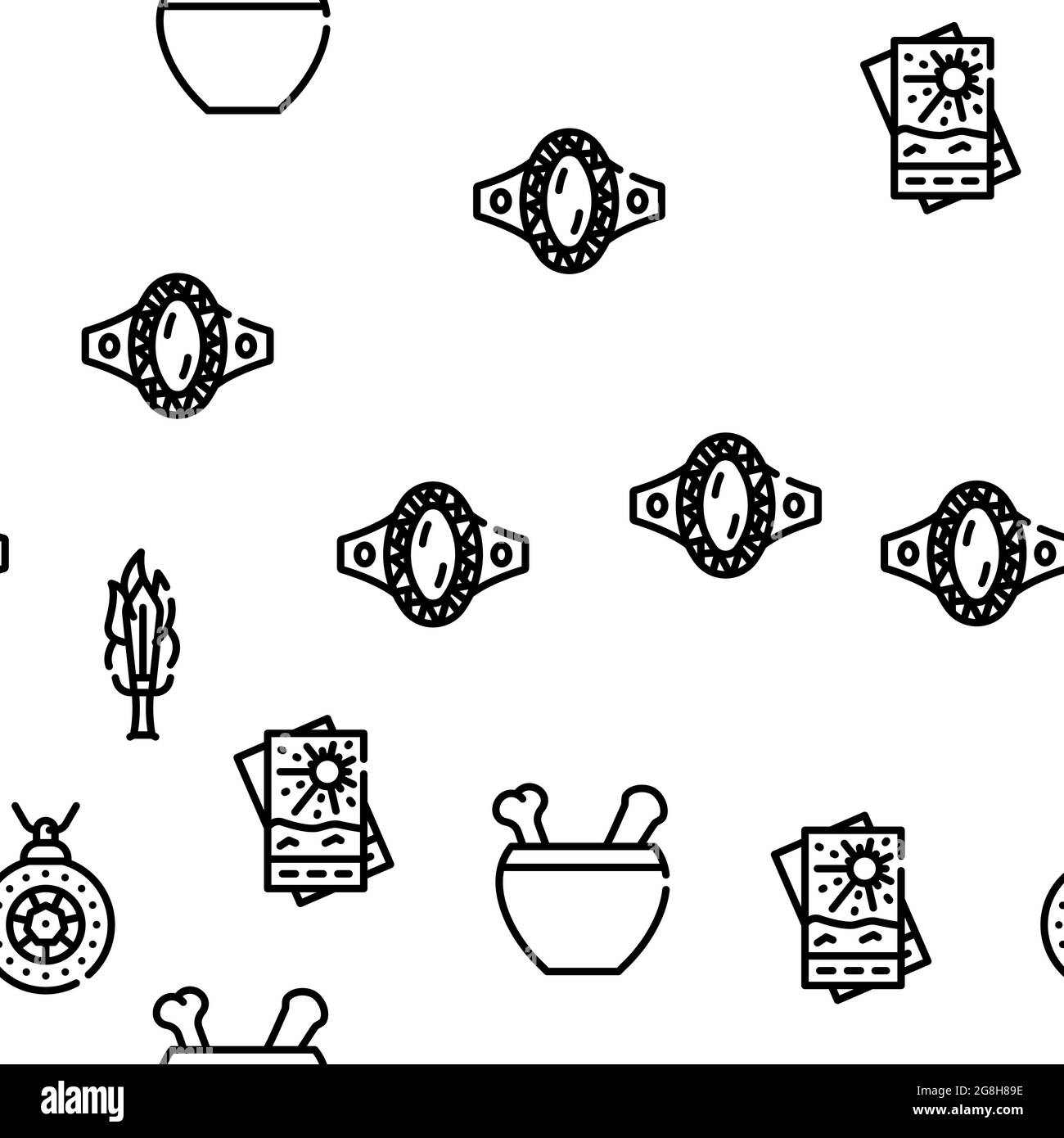 Magic Mystery Objects Vector Seamless Pattern Stock Vector Image & Art ...