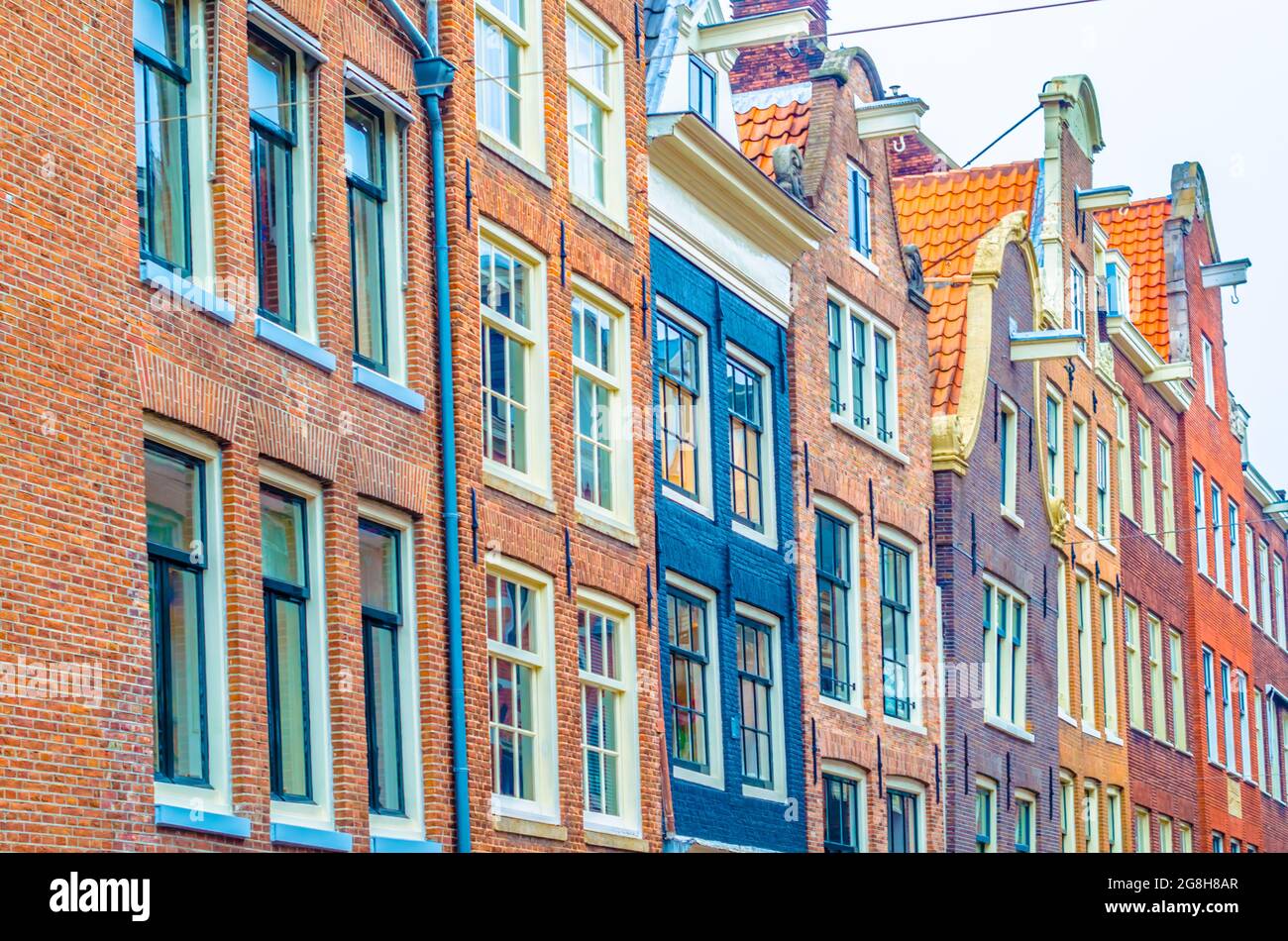 Typical Dutch architecture in Amsterdam, the Netherlands. Colorful ...