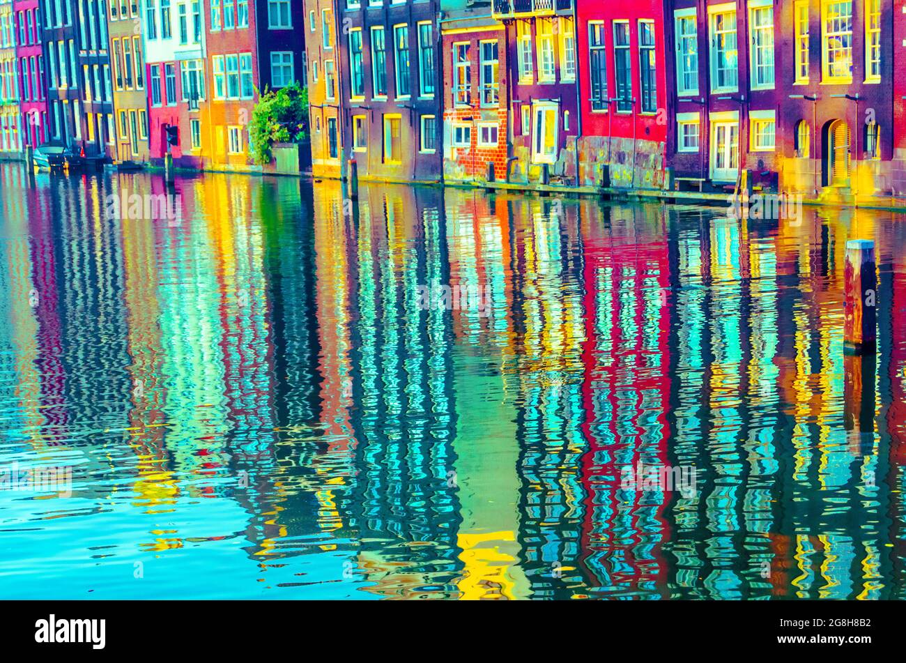 Typical Dutch architecture in Amsterdam, the Netherlands. Colorful ...
