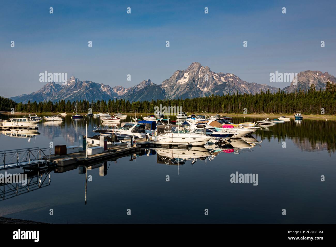 Sunrise on the Tetons at Colter Bay Stock Photo - Alamy