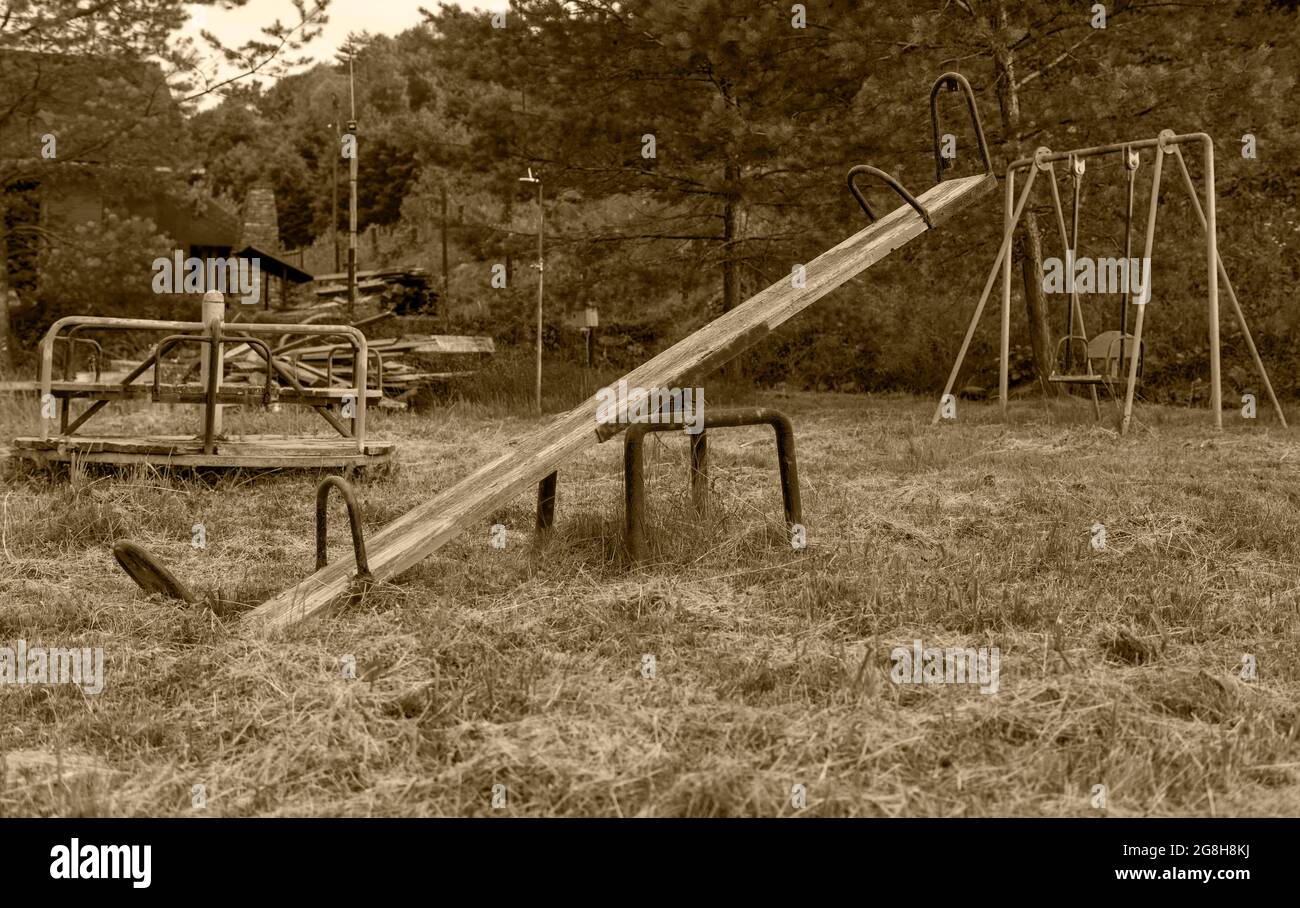 Old play equipment hi-res stock photography and images - Alamy