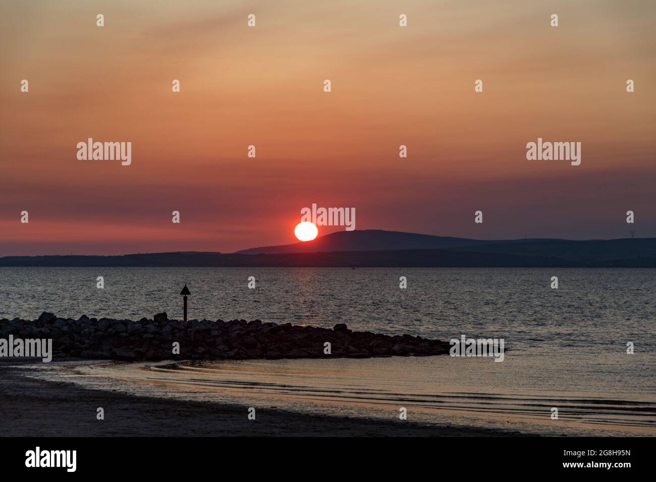 20th July 2021, Sunset over Morecambe Bay from MOrecambe Credit: PN ...