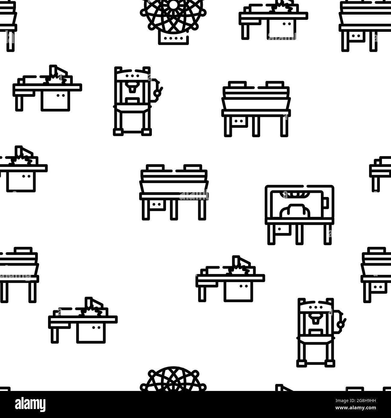 Industrial Machines Vector Seamless Pattern Stock Vector Image & Art ...