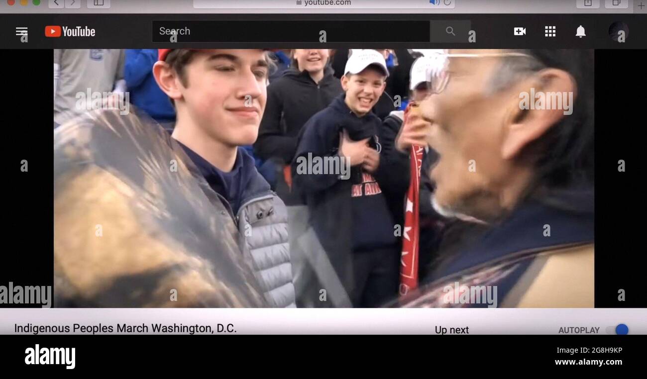 THE BOYS IN RED HATS, clip as seen on Youtube, front, from left: Nick ...