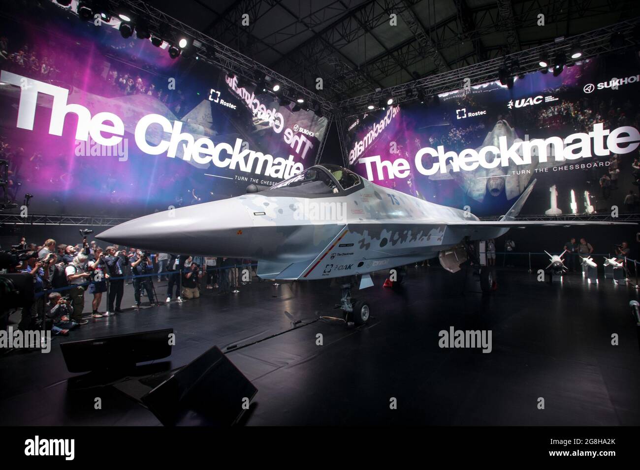 Presentation of a new Sukhoi single-engine light jet fighter, branded ...