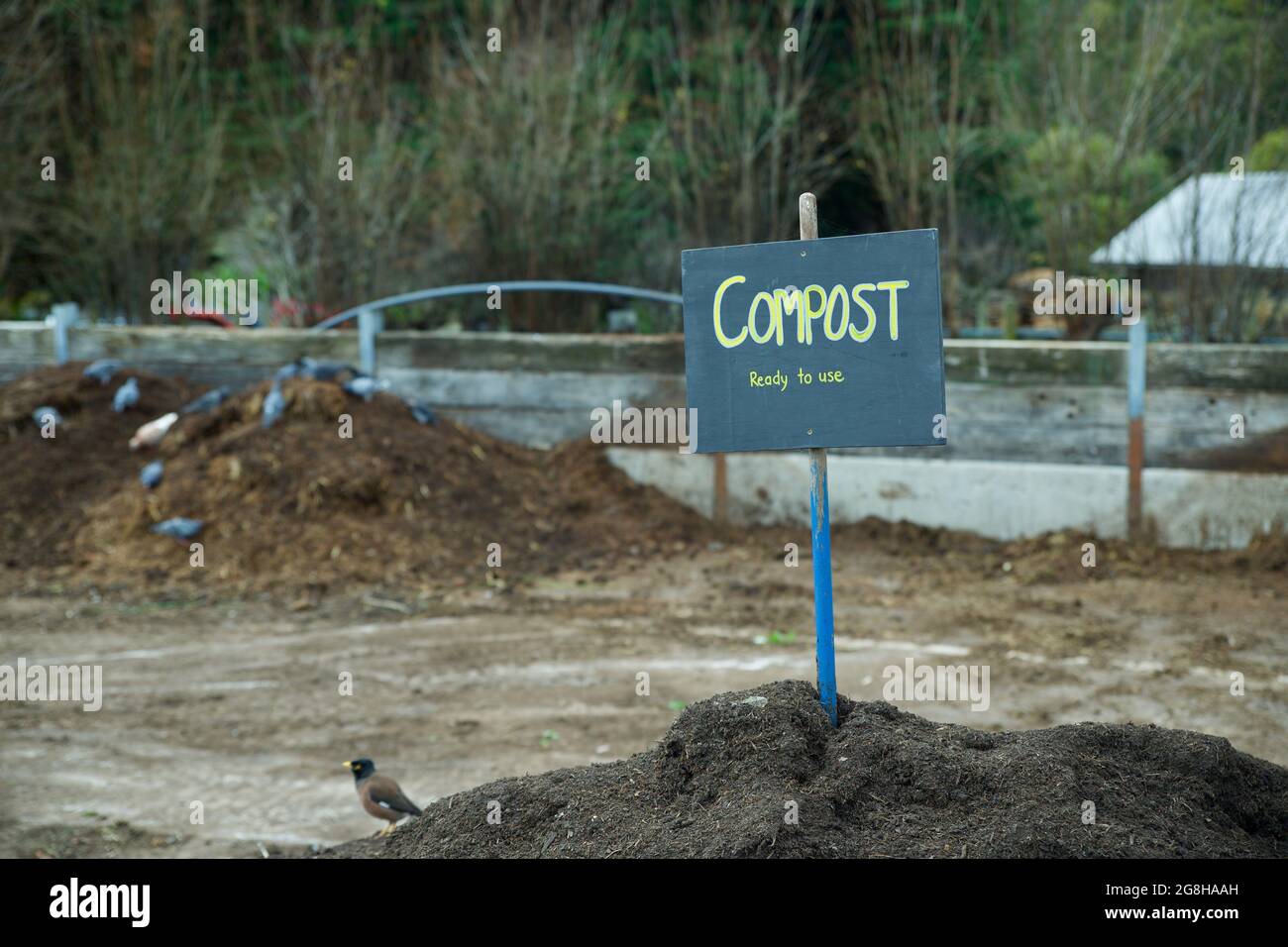 Sign indicating compost in a rural area Stock Photo - Alamy