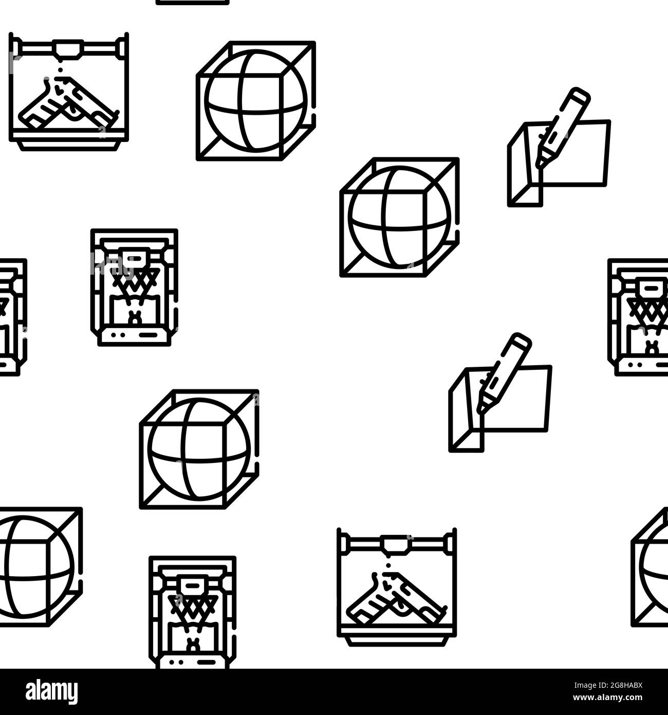 3d printing outline icons Cut Out Stock Images & Pictures - Alamy