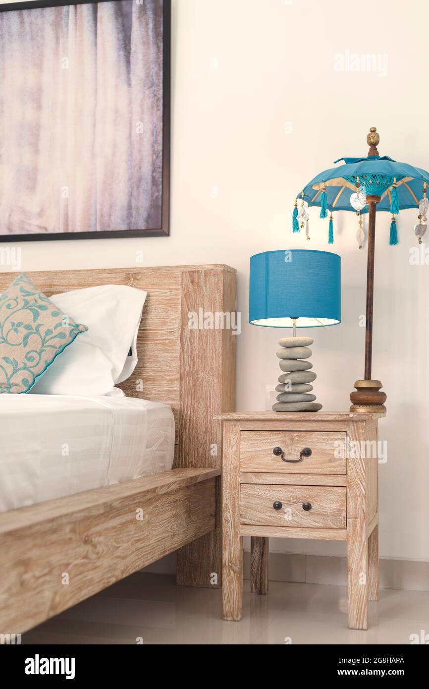 Bedroom in Balinese style Stock Photo - Alamy