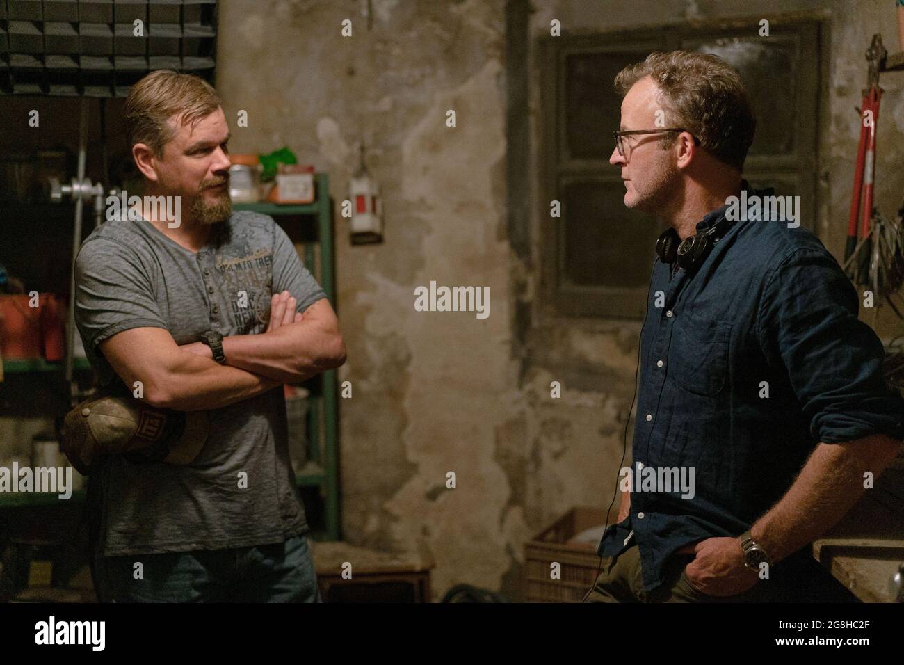 STILLWATER, from left: Matt Damon, director Tom McCarthy, on set, 2021 ...