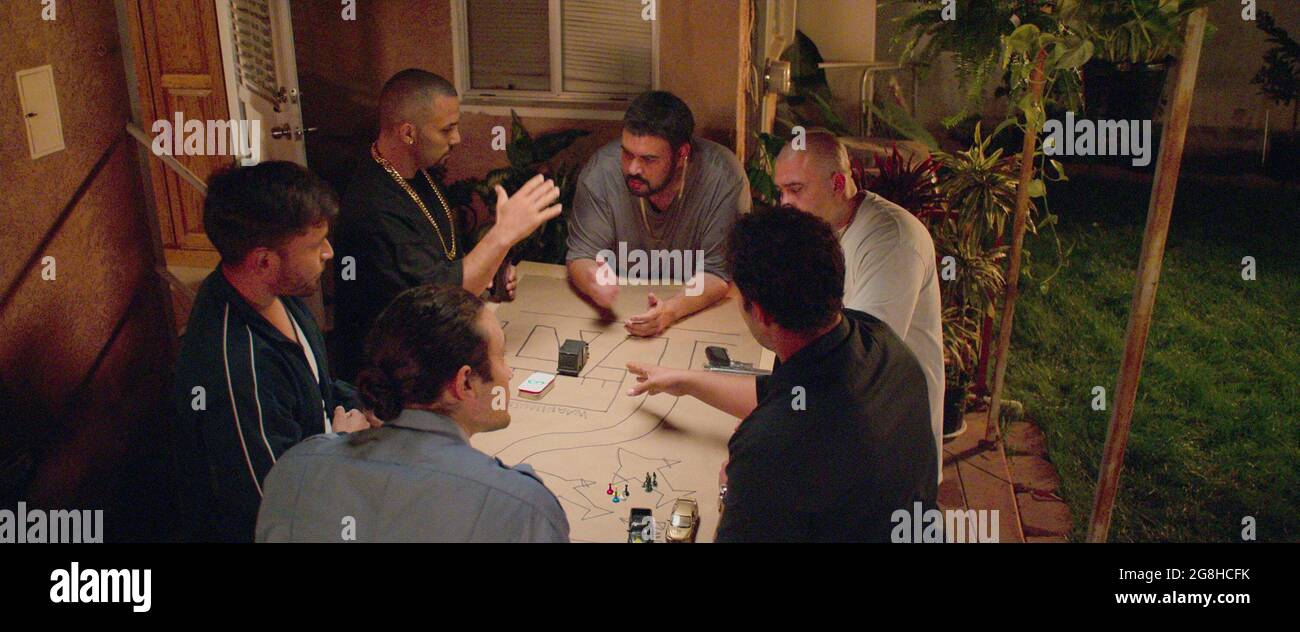 HEIST, Donny Gonzalez as Jeffrey Boatsright (center), William Guirola as Pinky (2nd from right ...