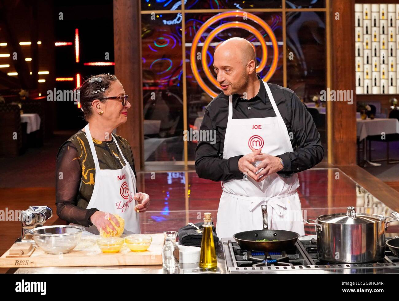 MASTERCHEF, from left: guest judge Nancy Silverton, judge Joe ...